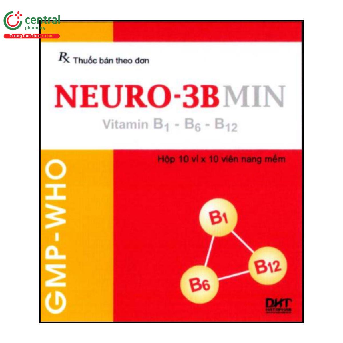Thuốc Neuro-3Bmin tác dụng bổ sung vitamin nhóm B thiếu hụt cho cơ thể