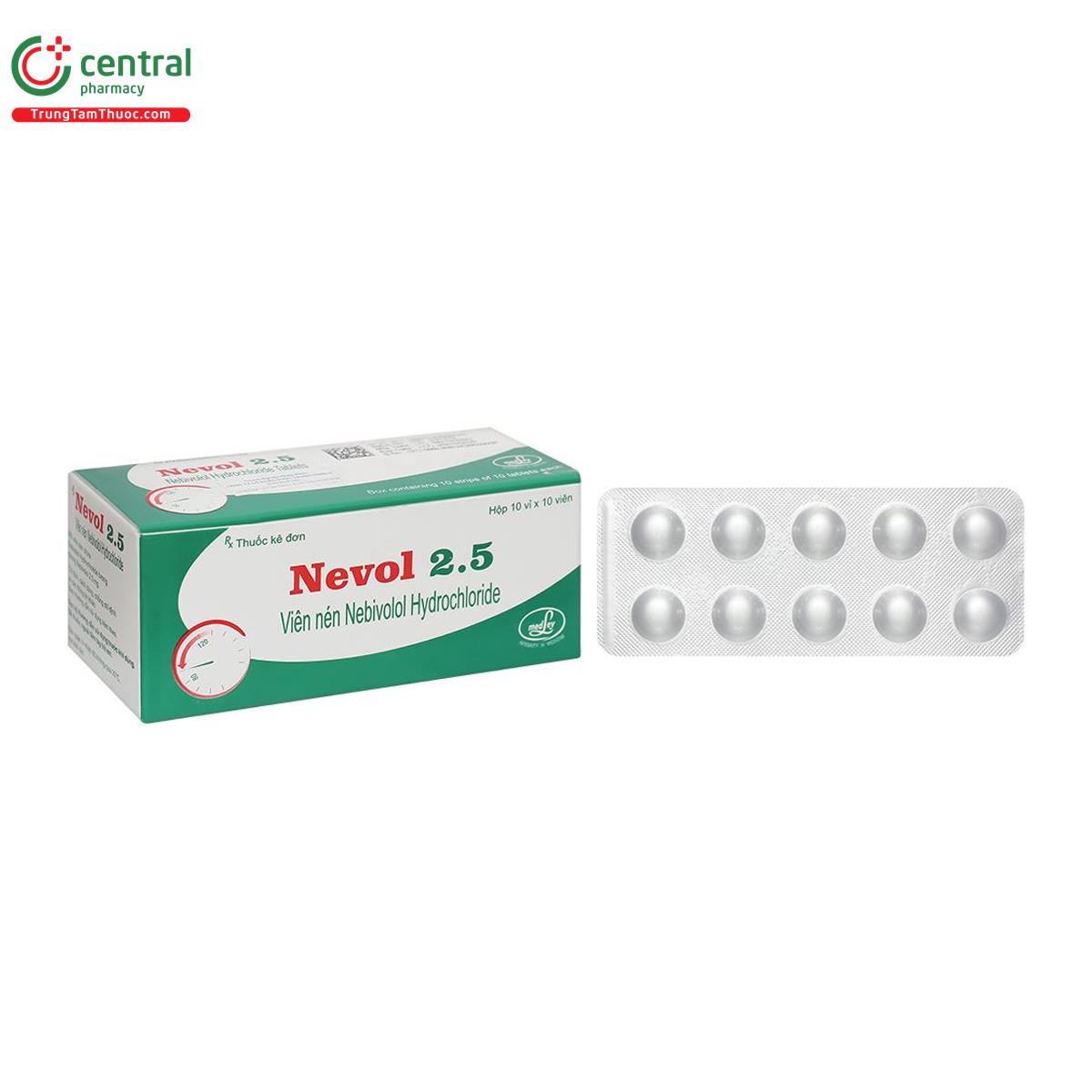 Thuốc Nevol 2.5 - Điều trị tăng huyết áp vô căn, suy tim mạn tính