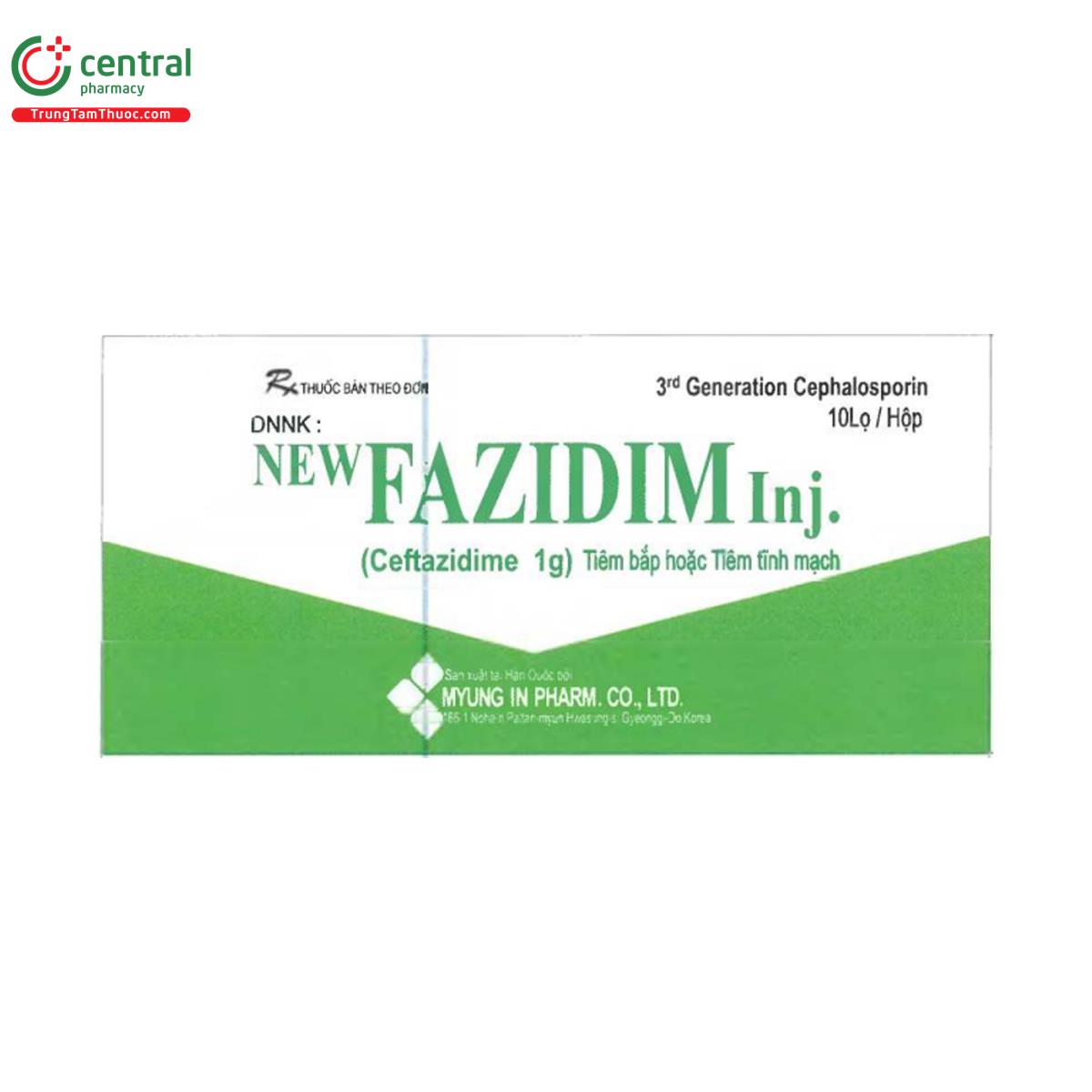 Thuốc Newfazidim Inj 1g - Điều trị tình trạng nhiễm khuẩn mức độ nặng