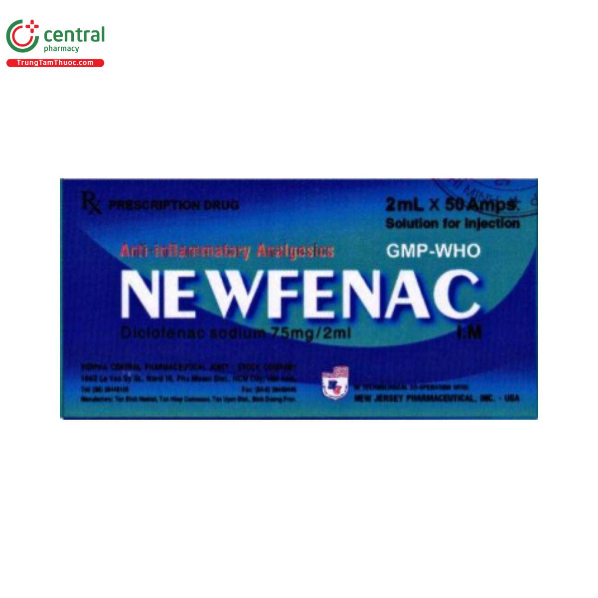 Thuốc Newfenac 75mg/2ml điều trị đau cấp tính do thoái hóa khớp, viêm khớp