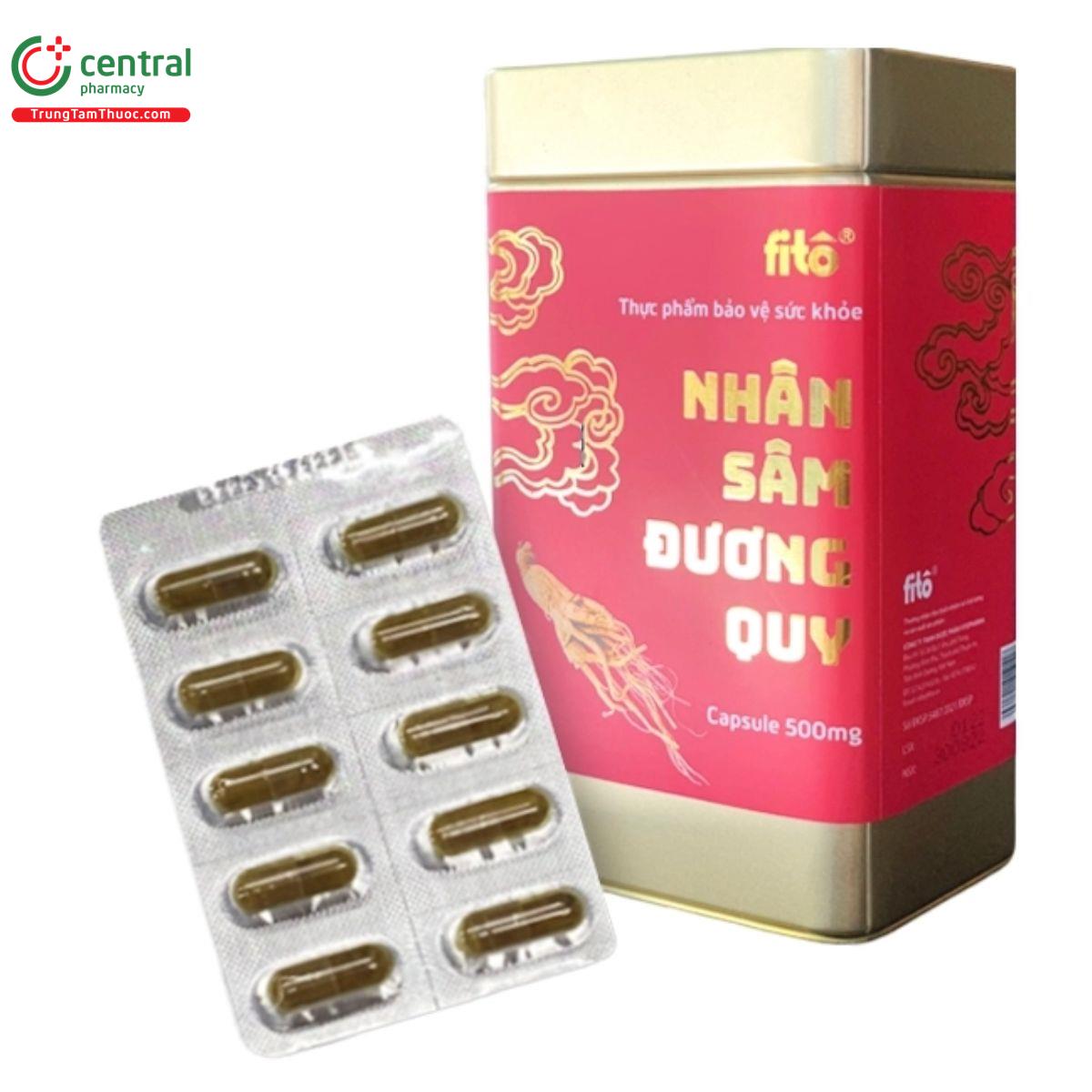 Thuốc Nhân Sâm-Đương Quy Capsule 500mg Fito Pharma giúp bồi bổ cơ thể
