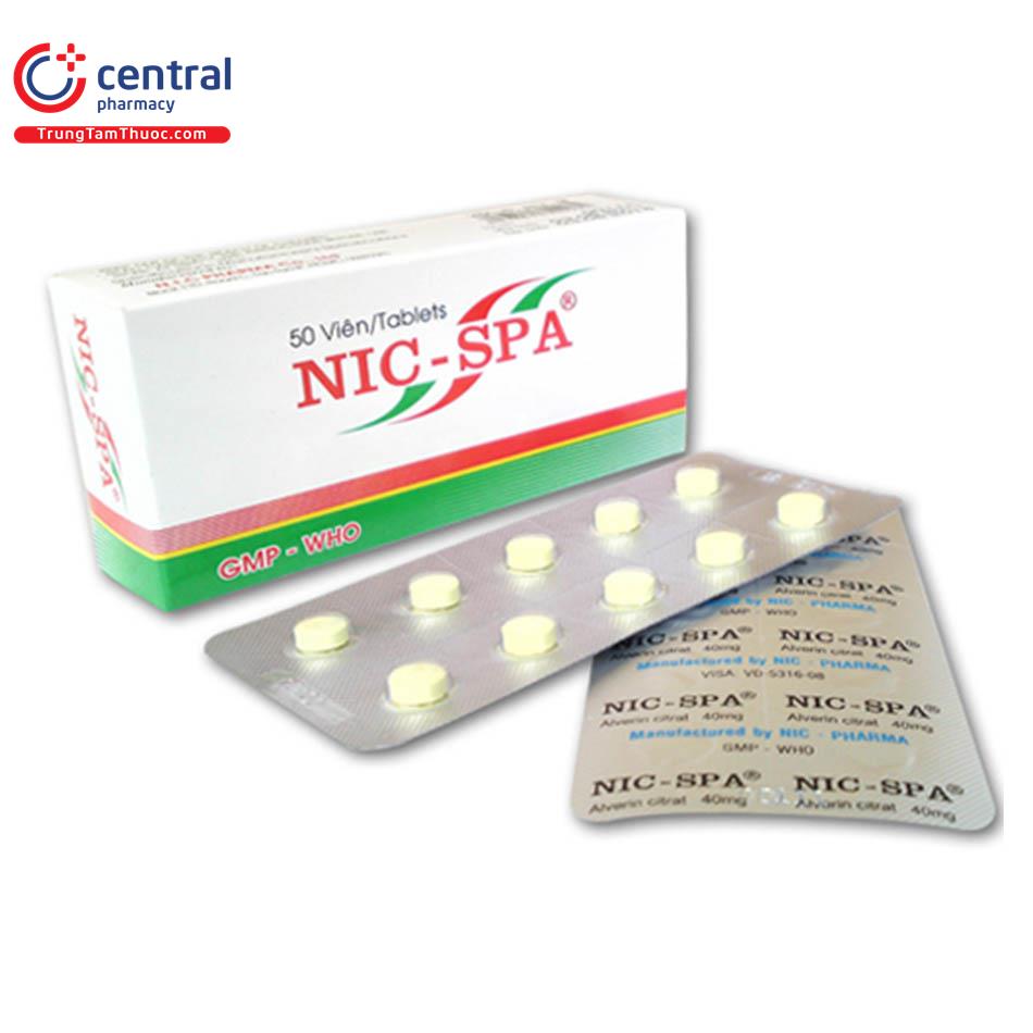 [CHÍNH HÃNG] Thuốc Nic-spa 40mg chống co thắt cơ trơn đường tiêu hóa