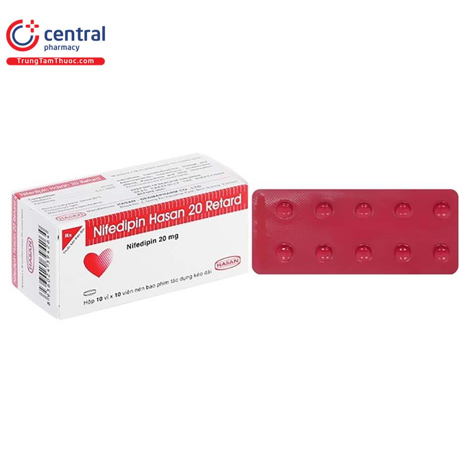 [CHÍNH HÃNG] Thuốc Nifedipin Hasan 20 Retard: tác dụng, giá bán