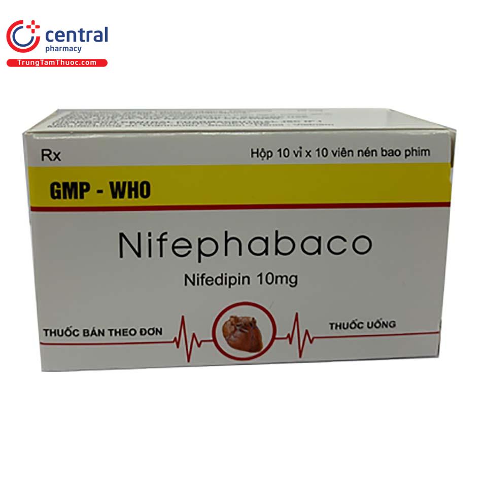 Thuốc Nifephabaco (Nifedipine 10mg): tác dụng, liều dùng