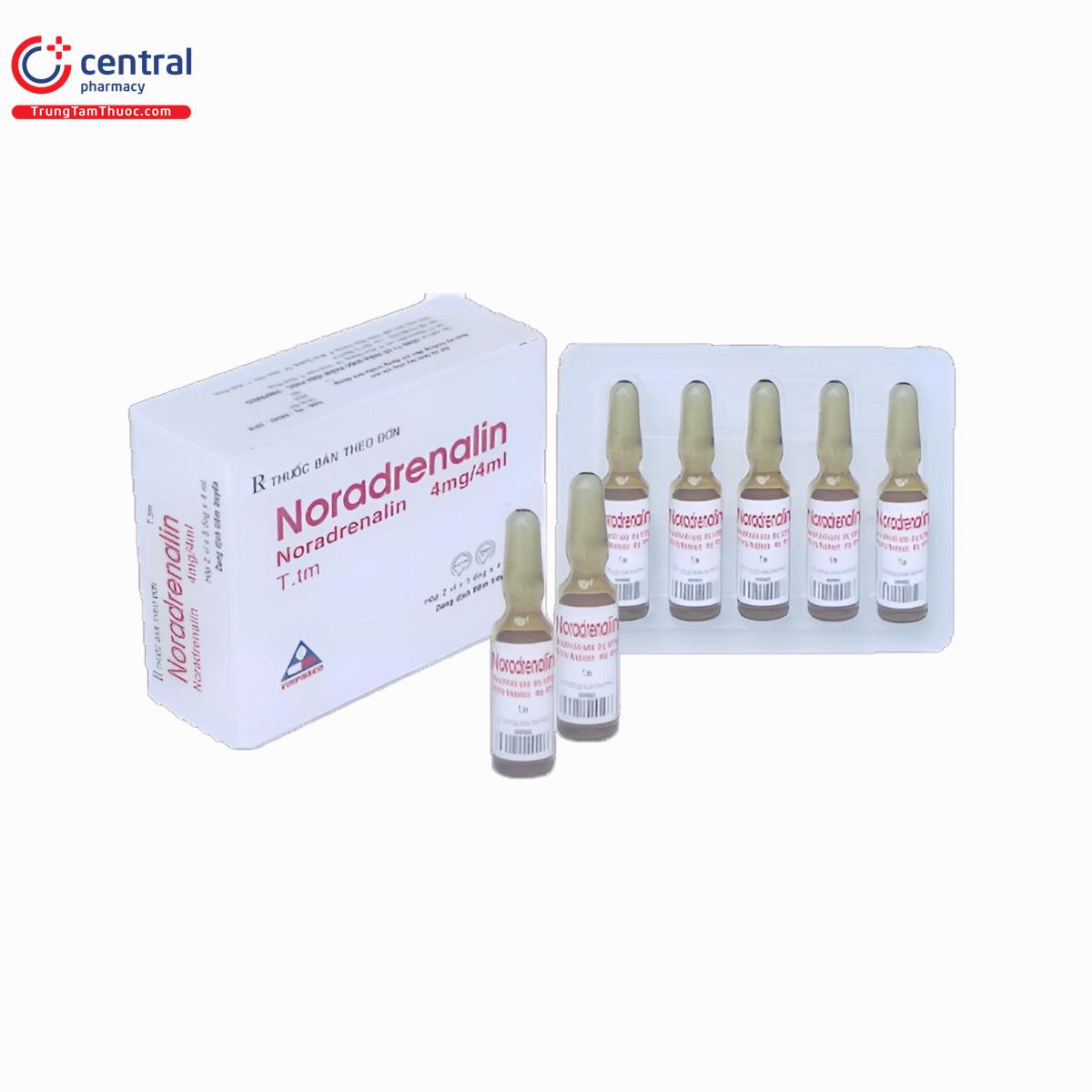 Thuốc Noradrenalin 4 mg/4ml Vinphaco: Điều trị hạ huyết áp cấp tính