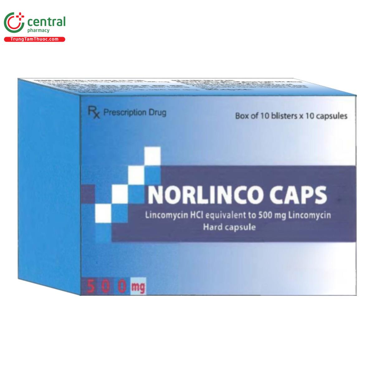Thuốc Norlinco Caps 500mg - Điều trị các bệnh nhiễm khuẩn mức độ nặng