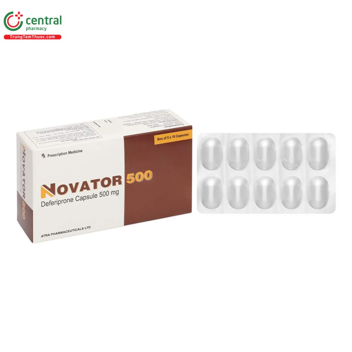 Thuốc Novator 500mg điều trị quá tải sắt ở bệnh nhân thalassemia