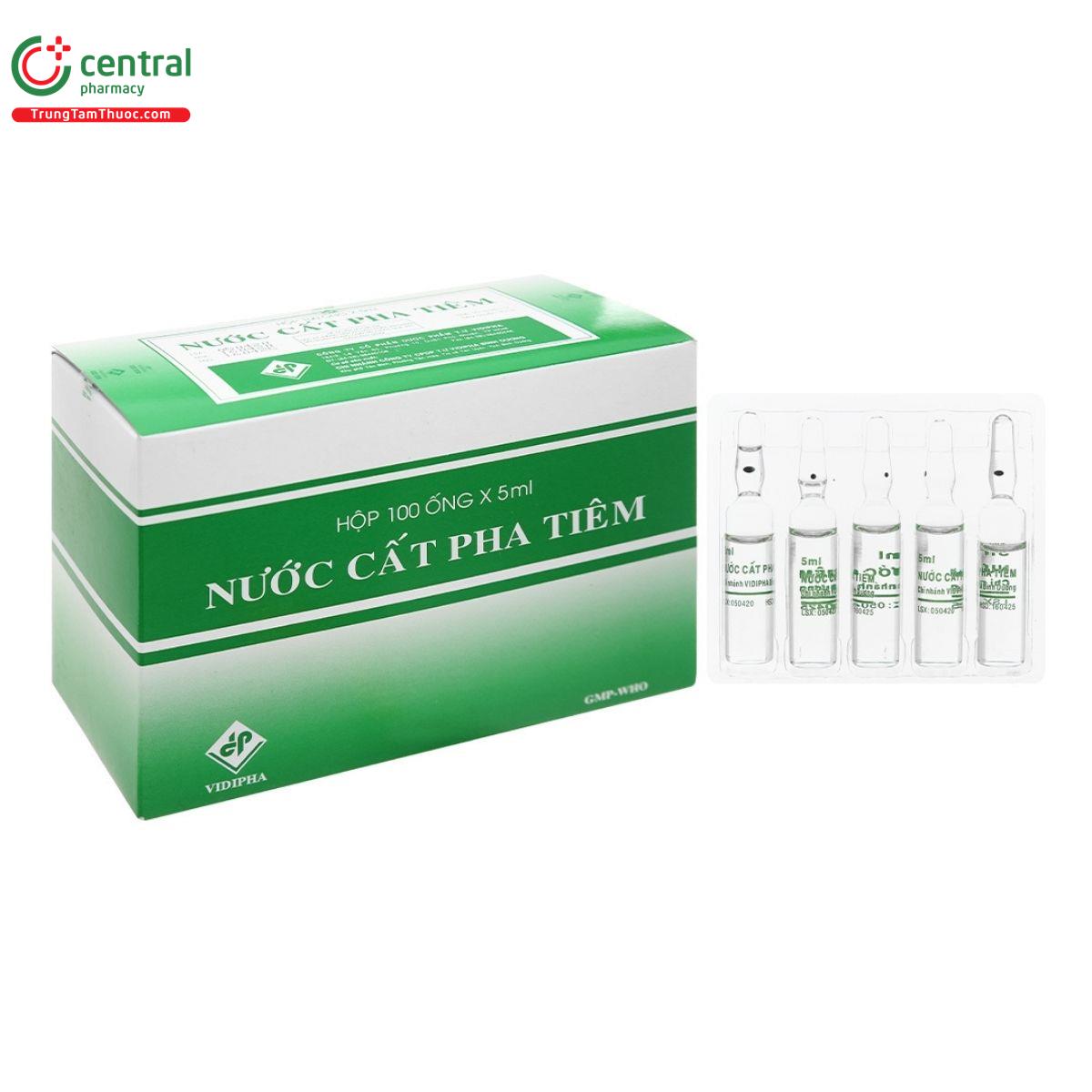 Nước cất pha tiêm Vidipha 5ml có tác dụng hòa tan thuốc tiêm dạng bột