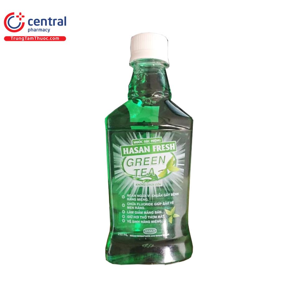 [CHÍNH HÃNG] Nước Súc Miệng Hasan Fresh Green Tea 250ml sạch răng lợi