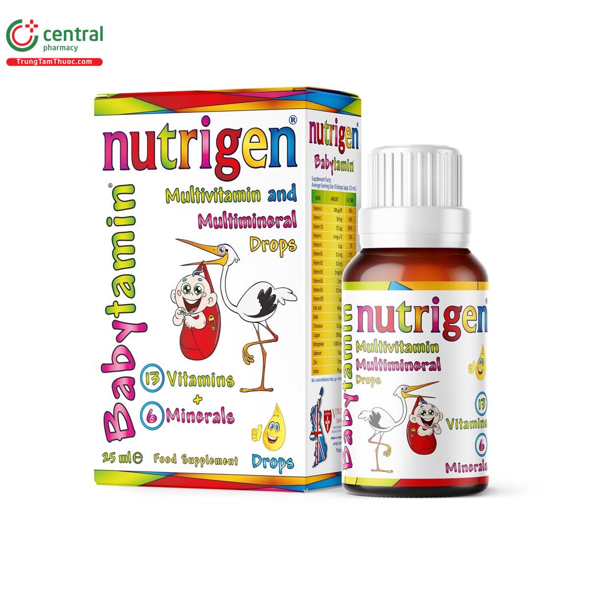 Nutrigen Babytamin Drops: Bổ sung vitamin và khoáng chất cho trẻ
