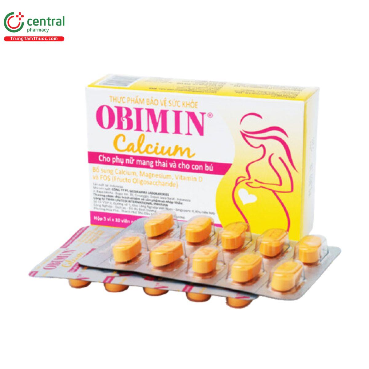 Thuốc Obimin Calcium bổ sung canxi cho phụ nữ mang thai, cho con bú