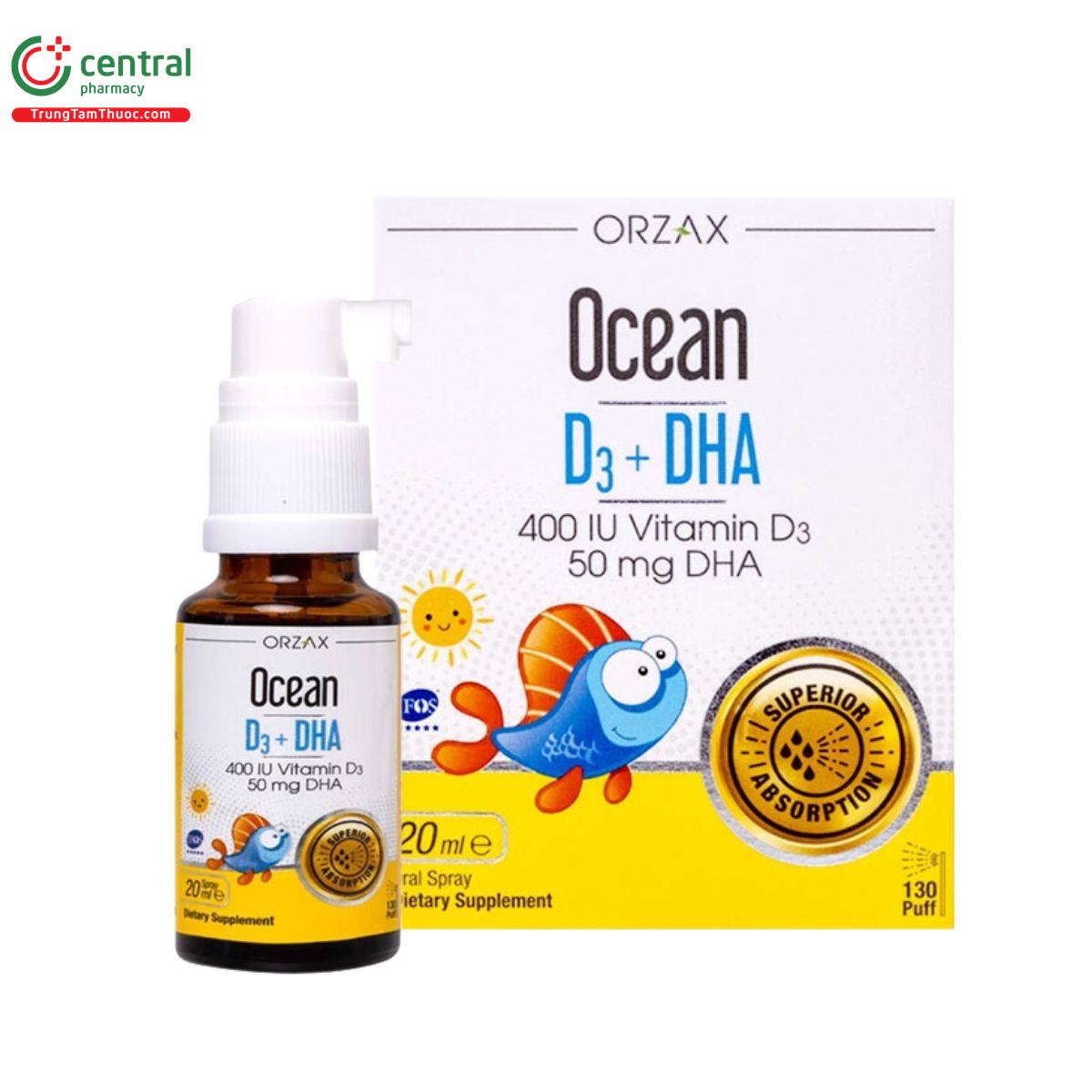 Siro Ocean D3+DHA - Tăng cường hấp thu canxi, phát triển trí não
