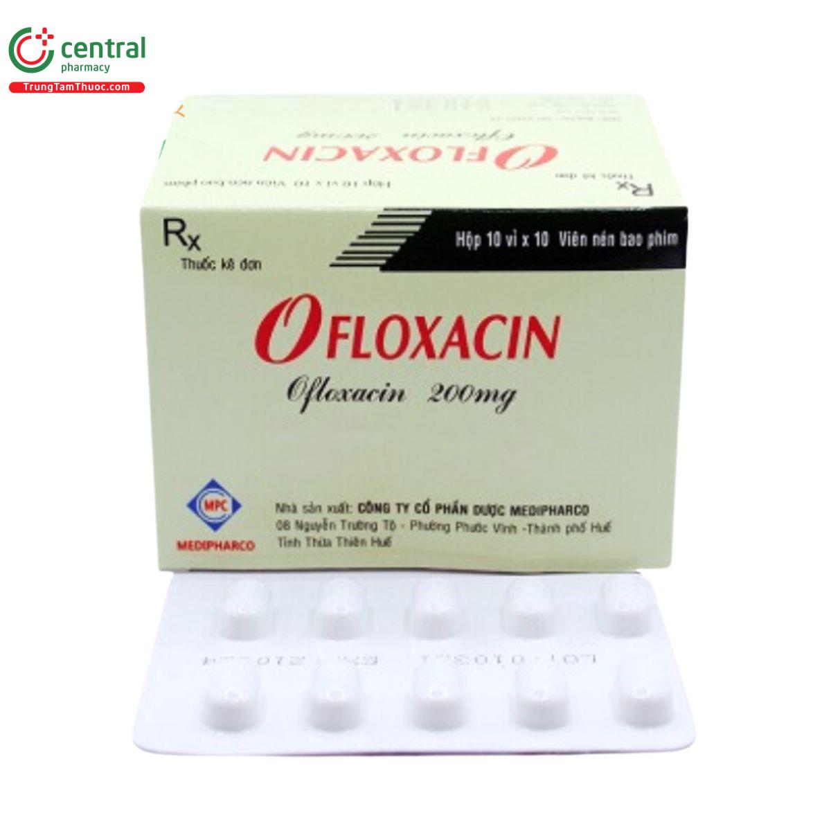 Thuốc Ofloxacin 200mg Medipharco điều trị viêm phế quản, viêm phổi