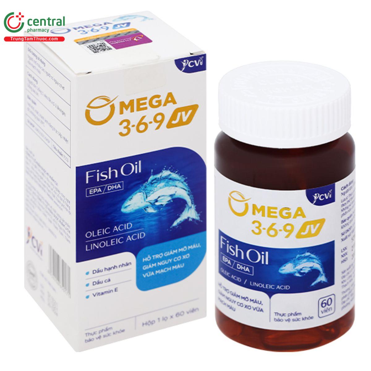 Thuốc Omega 3-6-9 JV Giúp giảm mỡ máu, giảm nguy cơ xơ vữa mạch máu