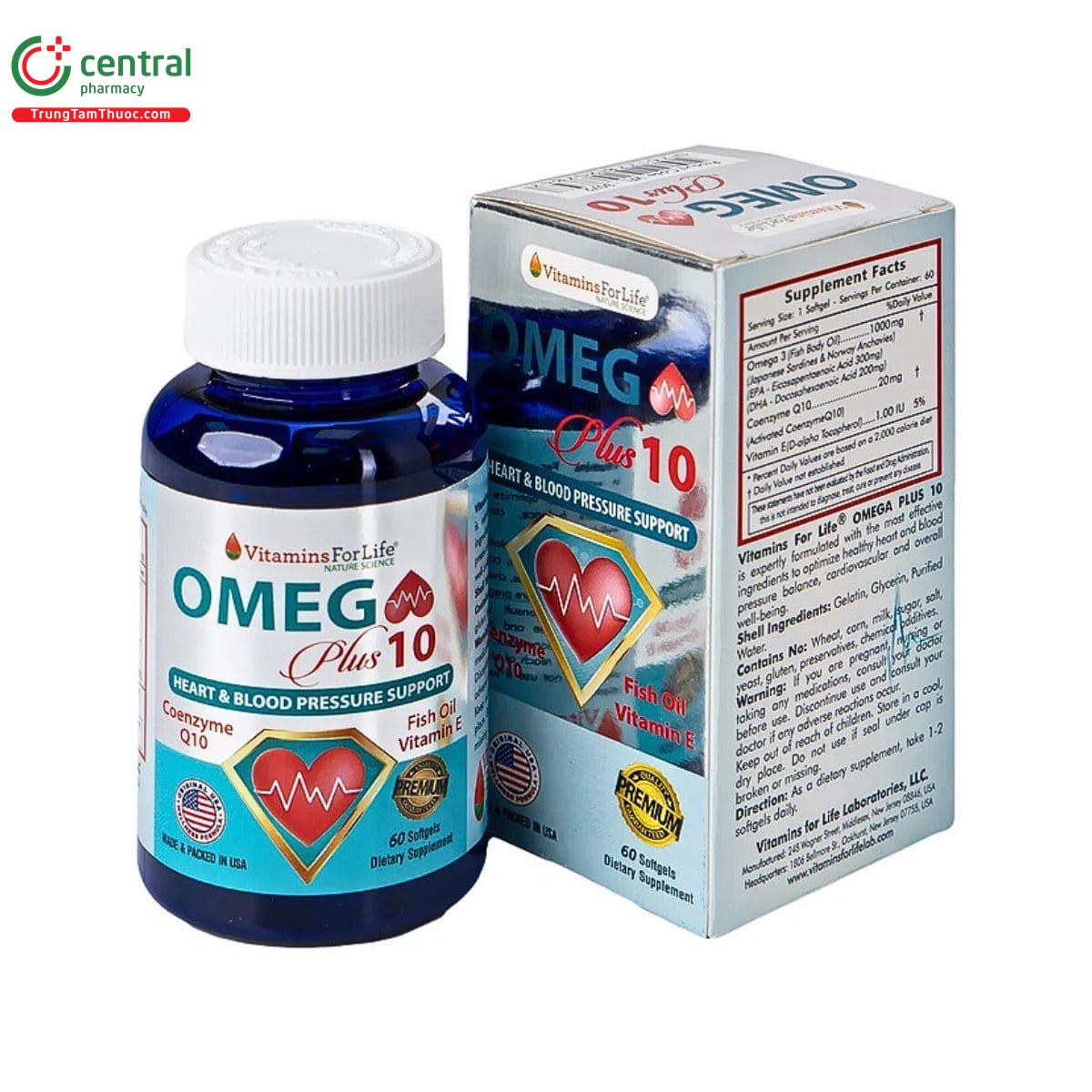 Omega Plus 10 Vitamins For Life - Chống oxy hóa, hỗ trợ tim mạch