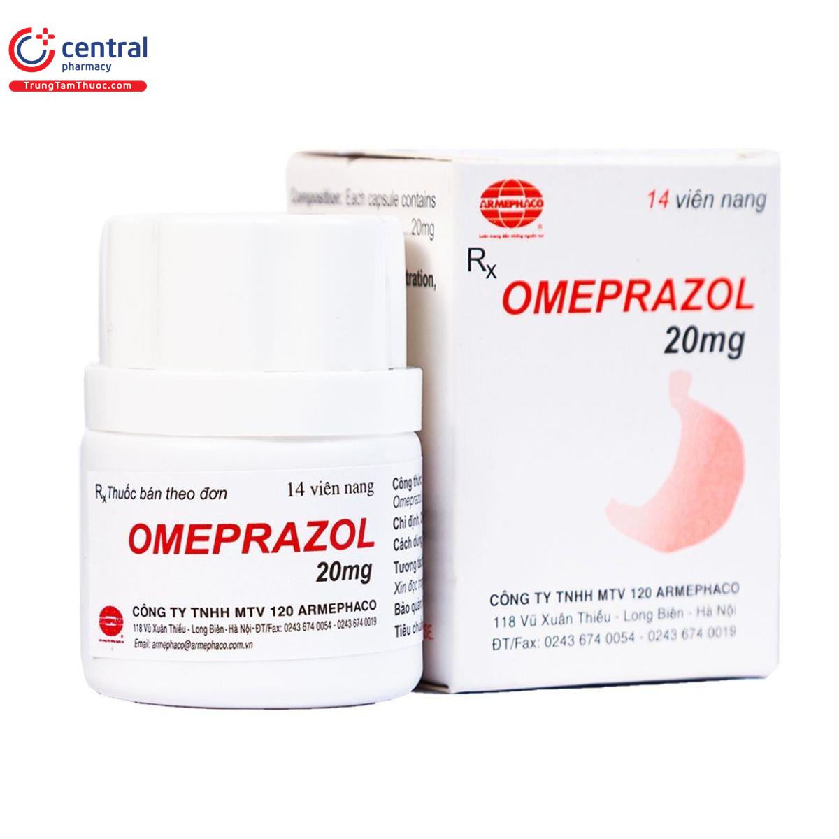 Thuốc Omeprazole 20mg Armephaco trị bệnh loét dạ dày tá tràng
