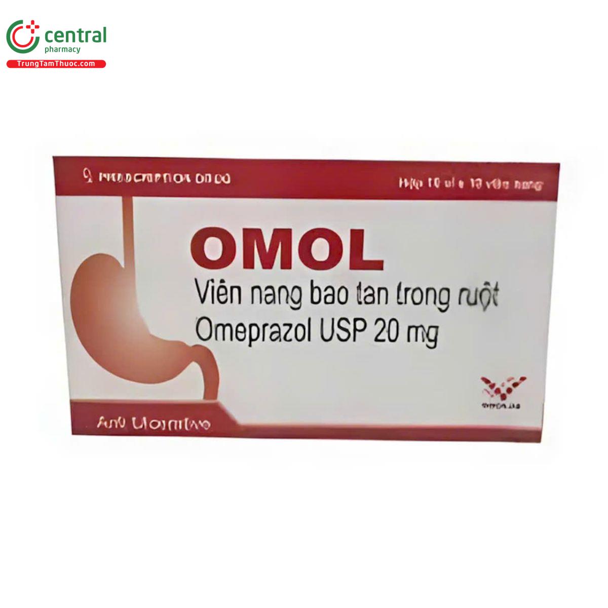 Thuốc Omol 20mg điều trị viêm thực quản, viêm loét dạ dày - tá tràng