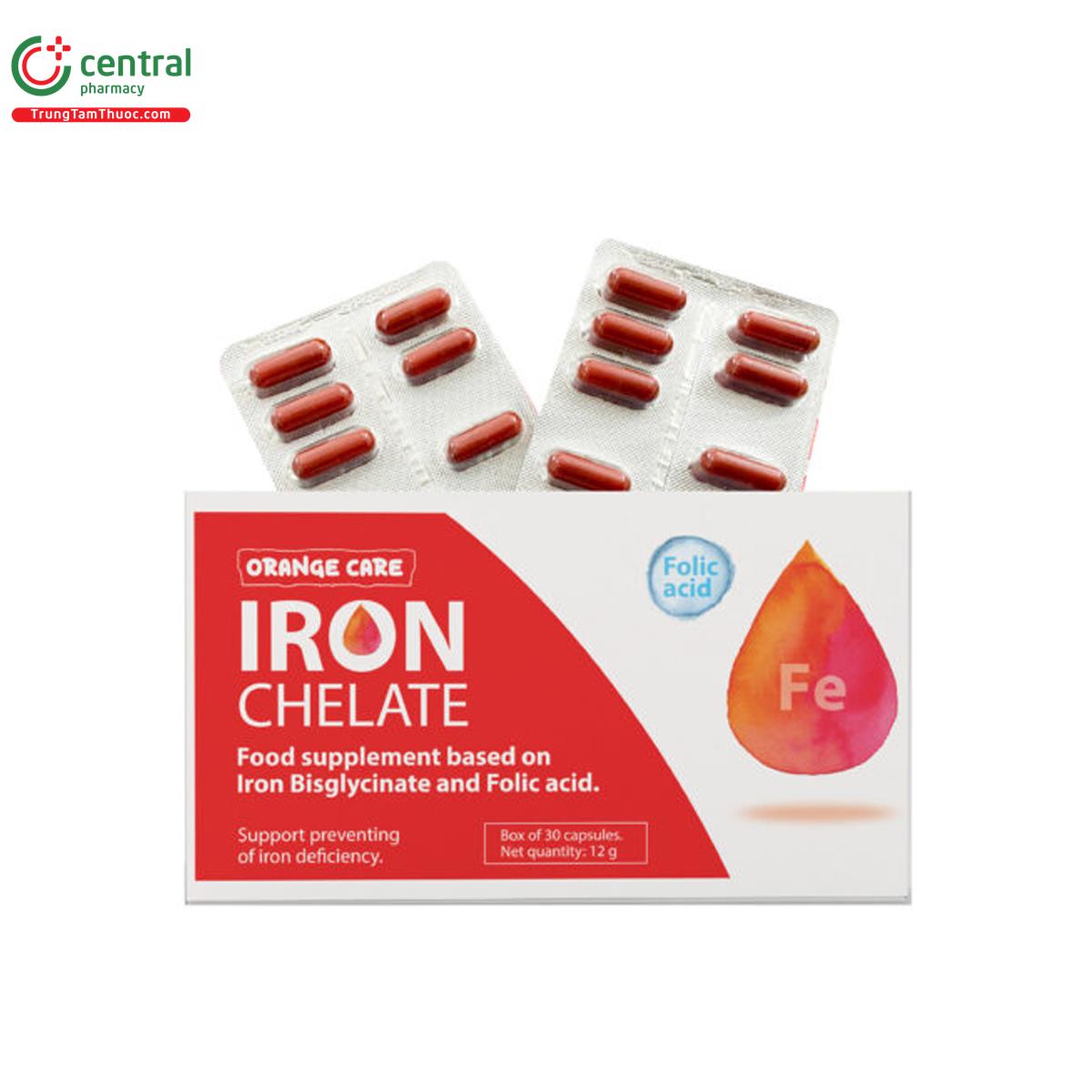 Thuốc Orange Care Iron Chelate - Bổ sung sắt và acid folic cần thiết