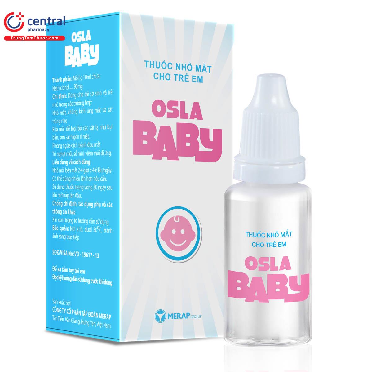 Thuốc Nhỏ mắt cho trẻ em Osla Baby giúp sát trùng nhẹ cho mắt