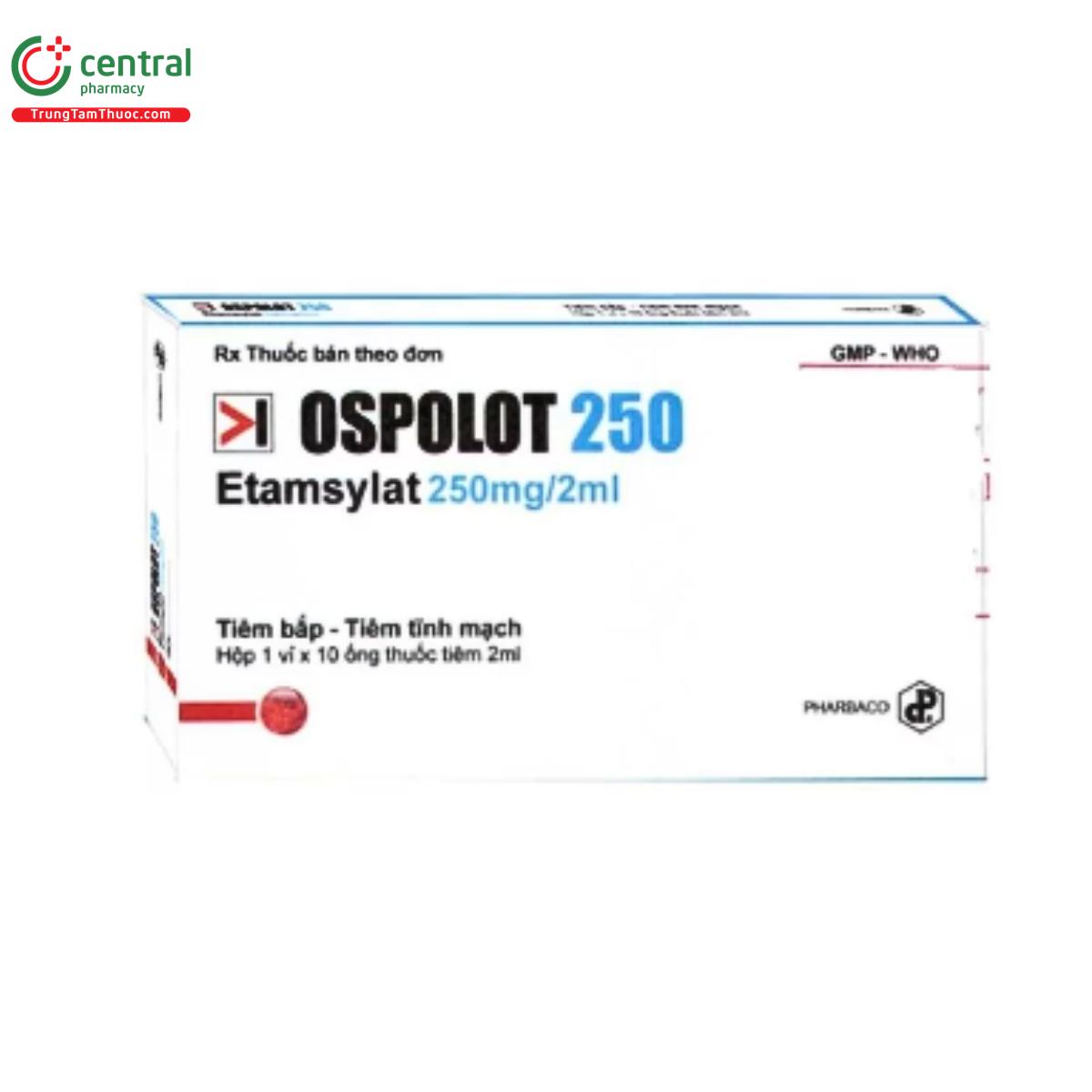Thuốc Ospolot 250 phòng và điều trị mất máu, chảy máu (Hộp 10 ống 2ml)