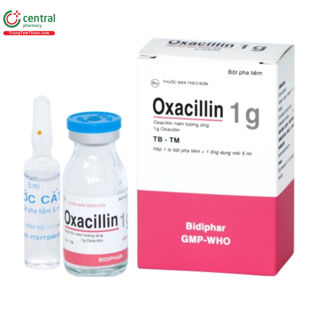Thuốc Oxacillin 1g Bidiphar điều trị nhiễm khuẩn hô hấp, nhiễm khuẩn da