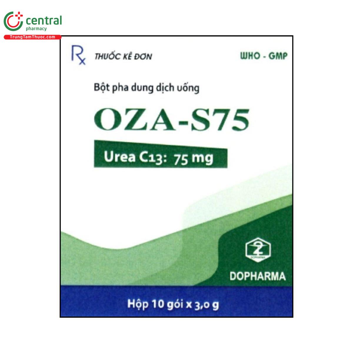 Thuốc Oza S75mg Xét nghiệm hơi thở Urea C13 phát hiện Helicobacter pylori