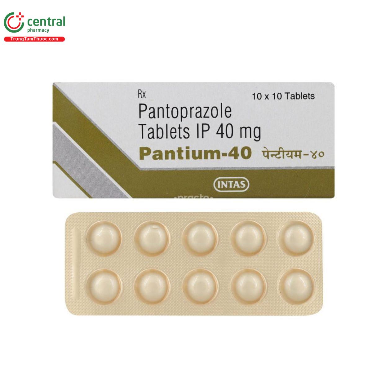 Thuốc Pantium-40 INTAS điều trị viêm loét, trào ngược dạ dày