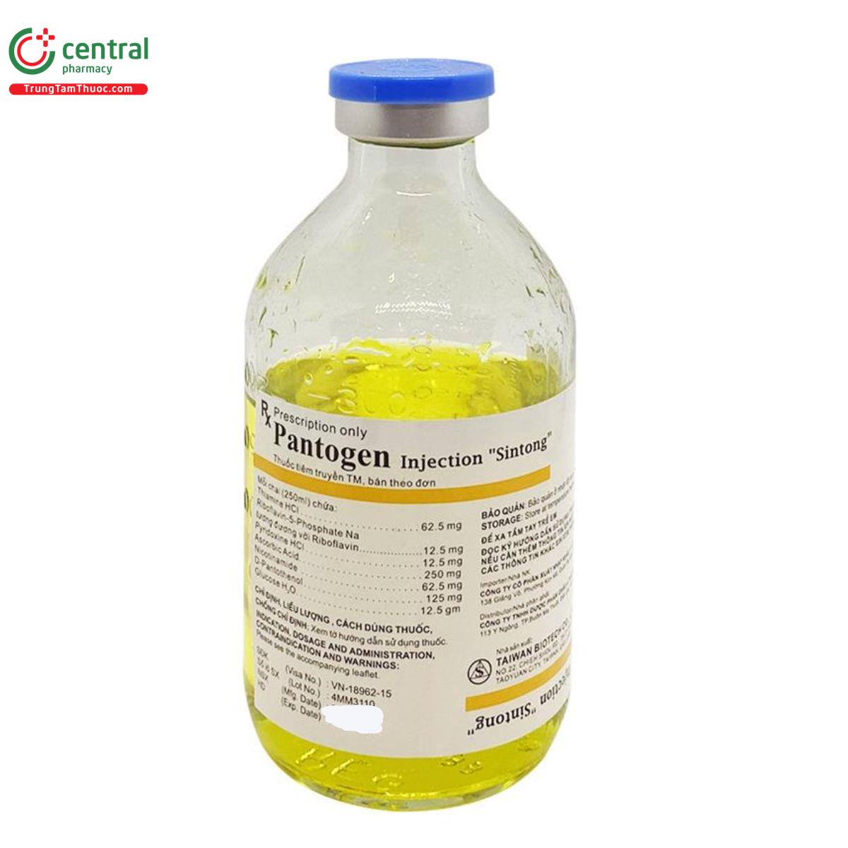 Thuốc Pantogen Injection 250ml bổ sung vitamin B, C và Glucose