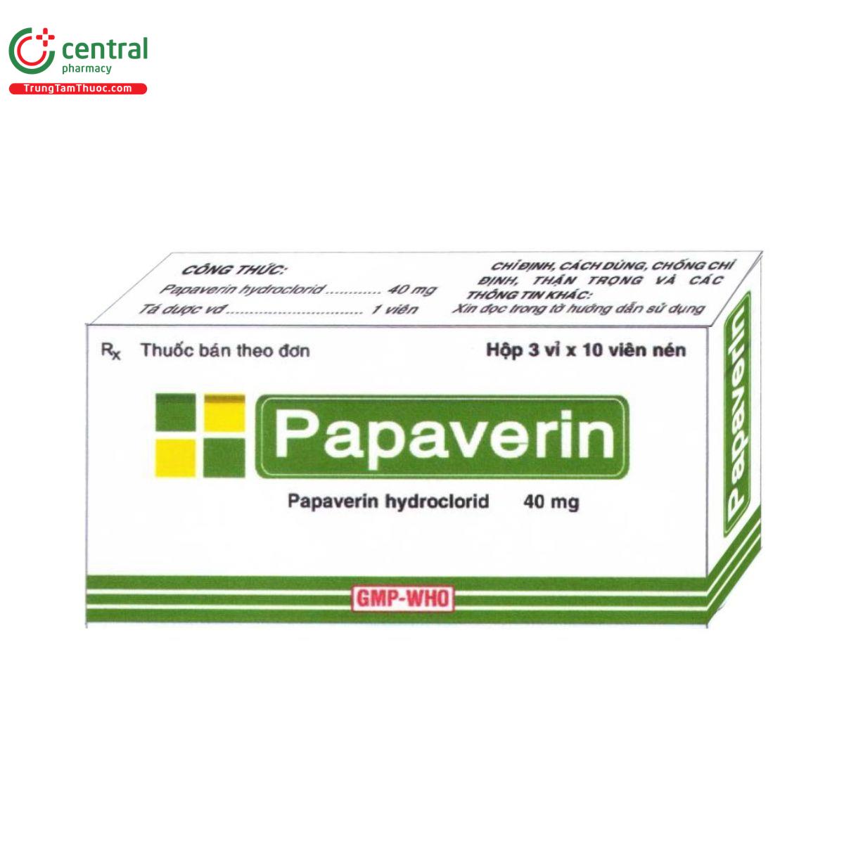 Thuốc Papaverin 40mg USA - NIC Pharma điều trị cơn đau quặn thận