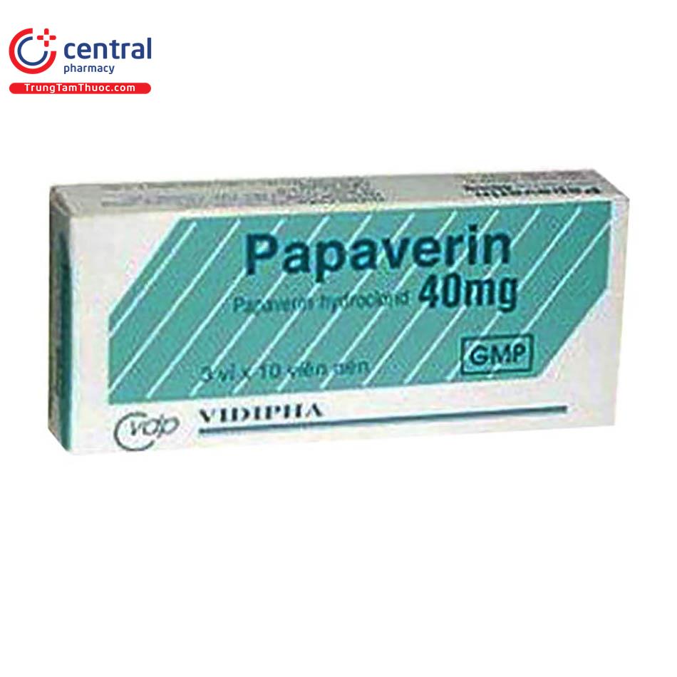 Thuốc Papaverin 40mg Vidipha chống co thắt cơ trơn tiêu hóa
