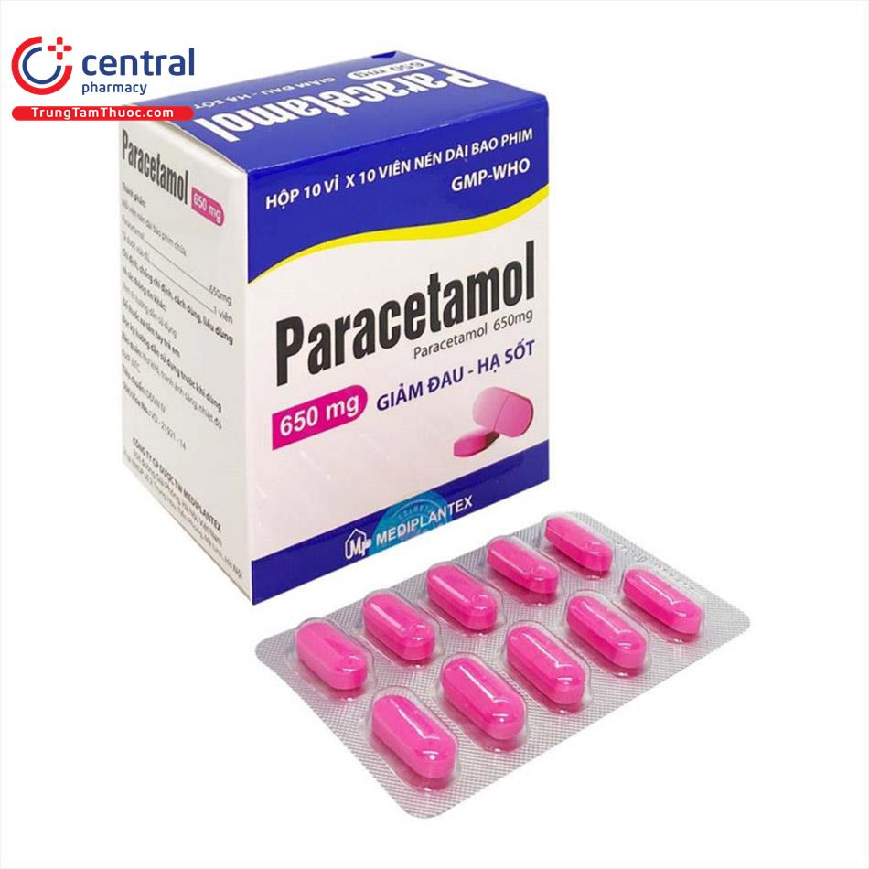 [CHÍNH HÃNG] Thuốc Paracetamol 650mg Mediplantex - Hạ sốt giảm đau