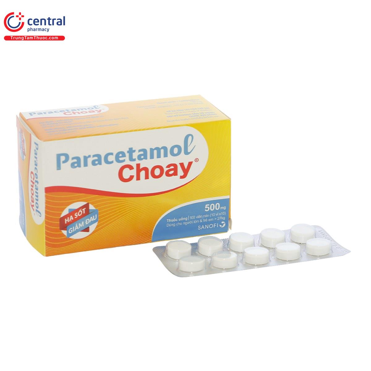 Thuốc Paracetamol choay 500mg - Thuốc giảm đau hạ sốt hiệu quả cao
