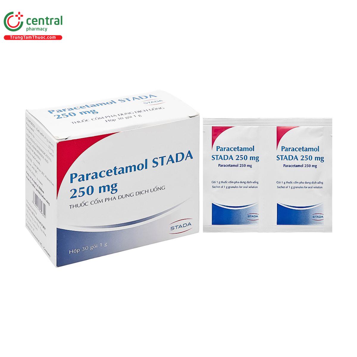 Thuốc Paracetamol Stada 250mg điều trị giảm nhanh cơn đau, hạ sốt