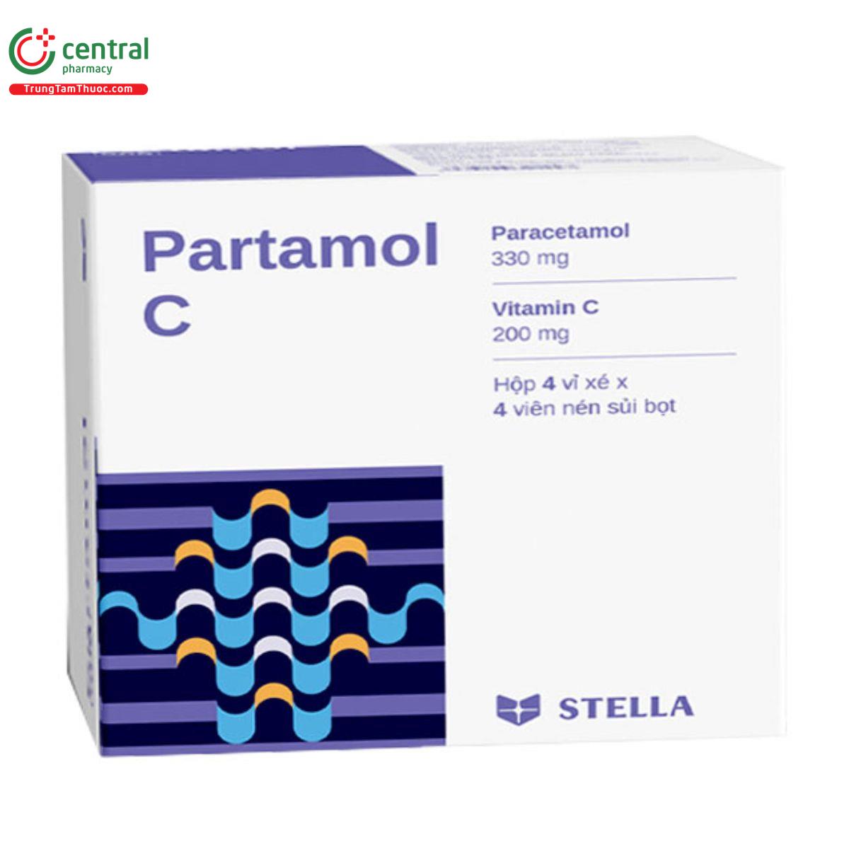 Thuốc Partamol C có tác dụng hạ sốt, giảm đau trong đau răng, đau cơ