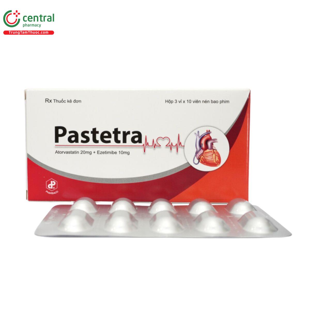 Thuốc Pastetra 20mg/10mg điều trị tăng cholesterol máu, ngừa bệnh tim mạch