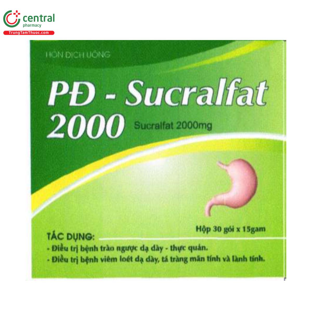 Thuốc PĐ-Sucralfat 2000 điều trị bệnh loét dạ dày, viêm dạ dày mạn tính,