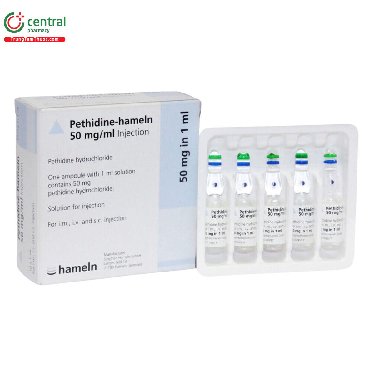 Thuốc Pethidine-Hameln 50mg/ml giúp kiểm soát các cơn đau cấp tính