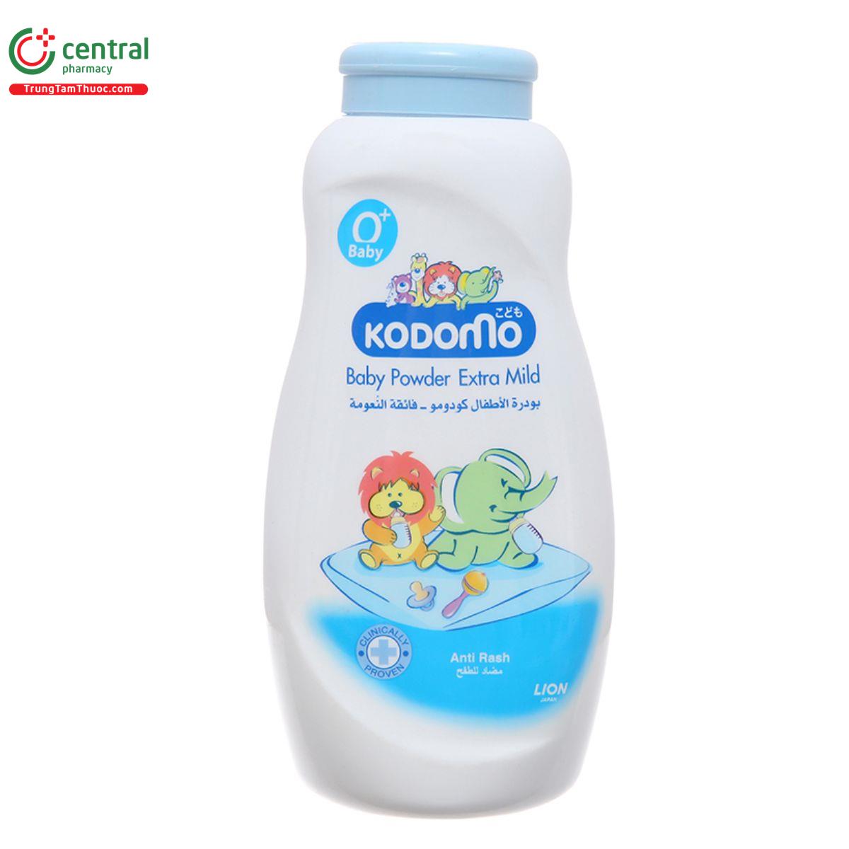 Phấn trẻ em Kodomo Extra Mild 200g giúp da bé khô thoáng, mềm mịn