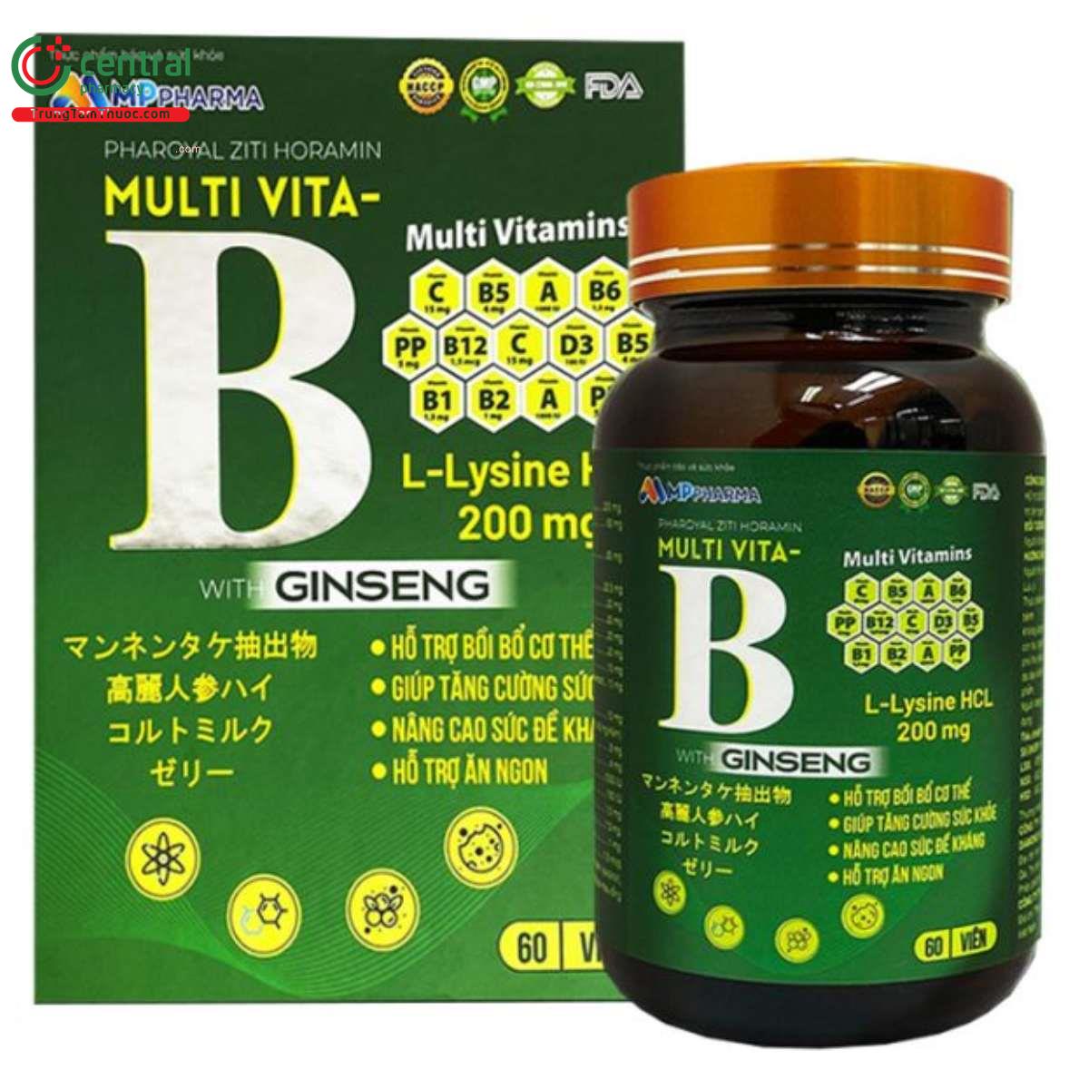 Pharoyal Ziti Horamin Multi Vita-B With Ginseng hỗ trợ bồi bổ sức khỏe