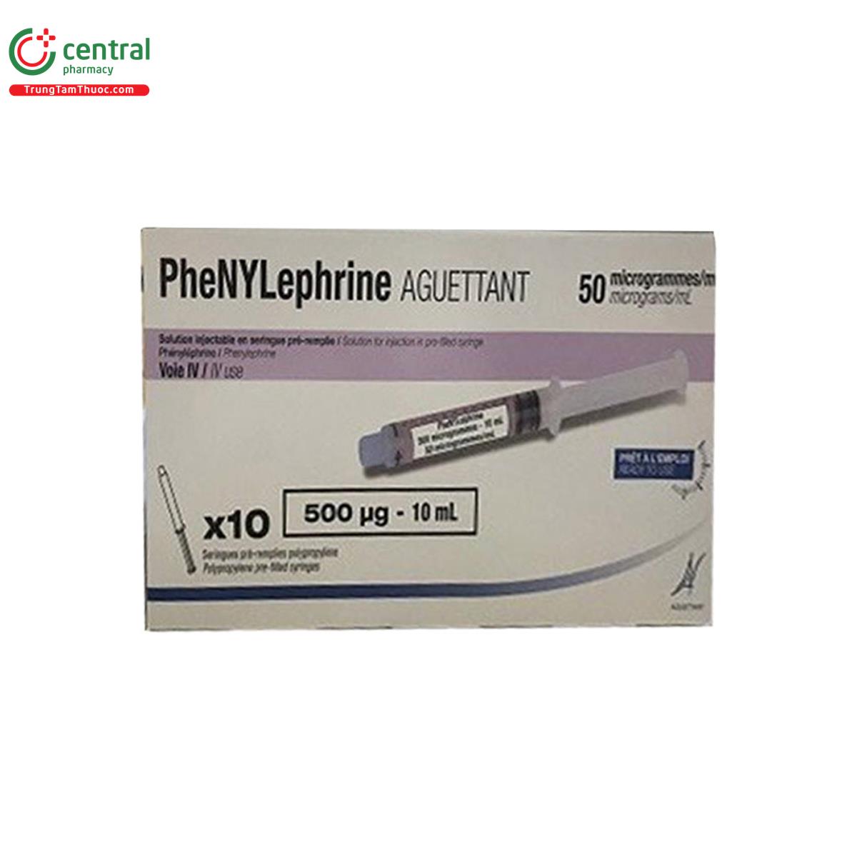Thuốc Phenylephrine Aguettant 50 microgrammes/mL điều trị hạ huyết áp ...