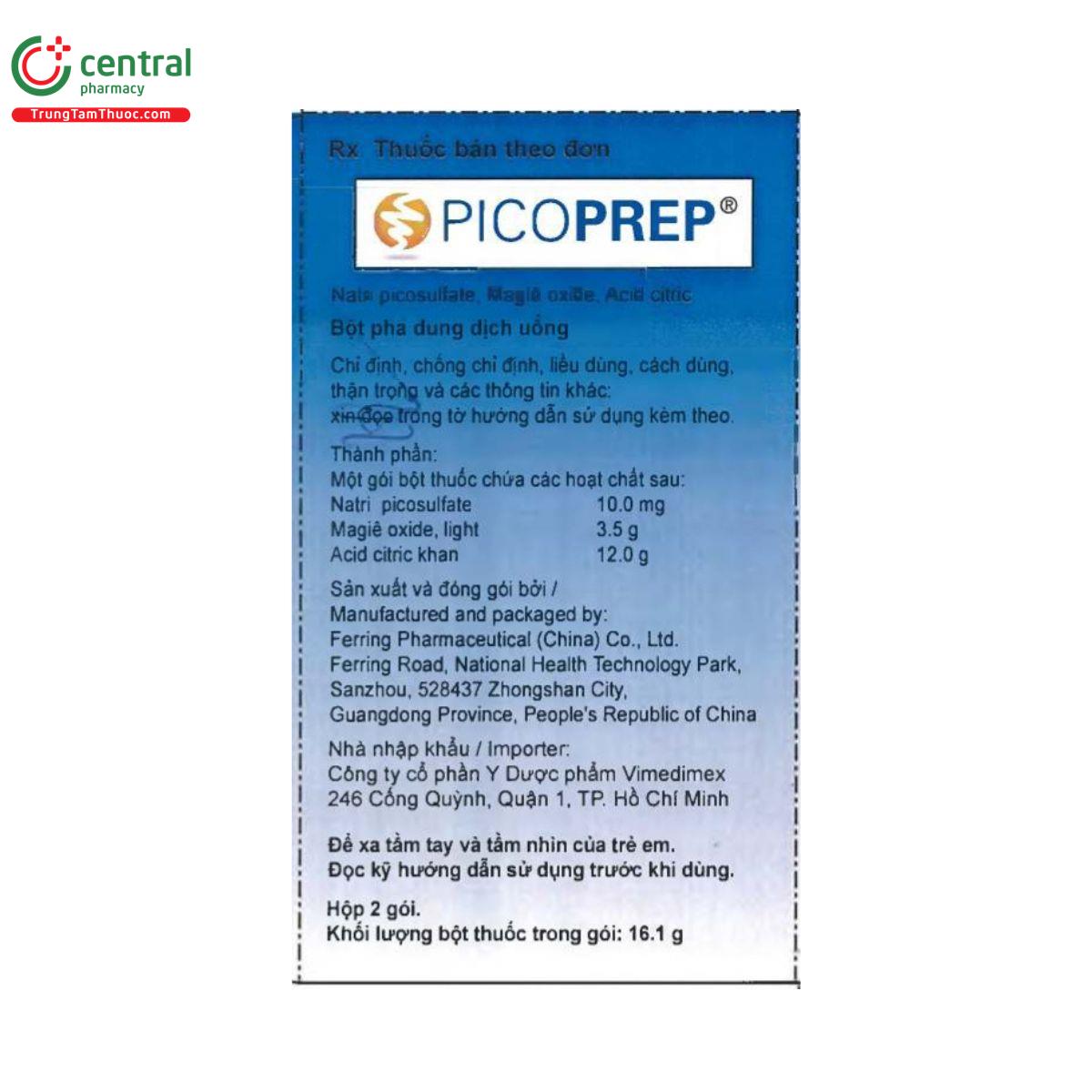 Thuốc Picoprep - làm sạch ruột trước khi nội soi, chụp X-quang