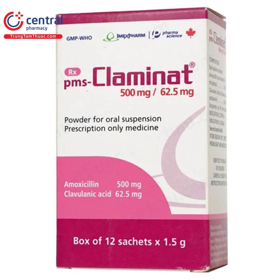 [CHÍNH HÃNG] Thuốc pms-Claminat 500 mg/62,5 mg điều trị nhiễm khuẩn