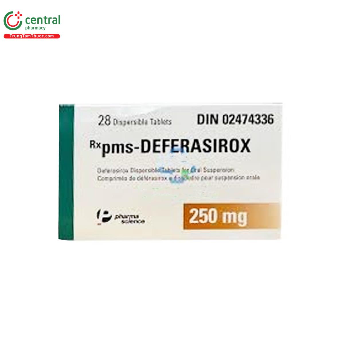 Thuốc pms-Deferasirox 250mg - Điều trị ngộ độc và dư thừa sắt
