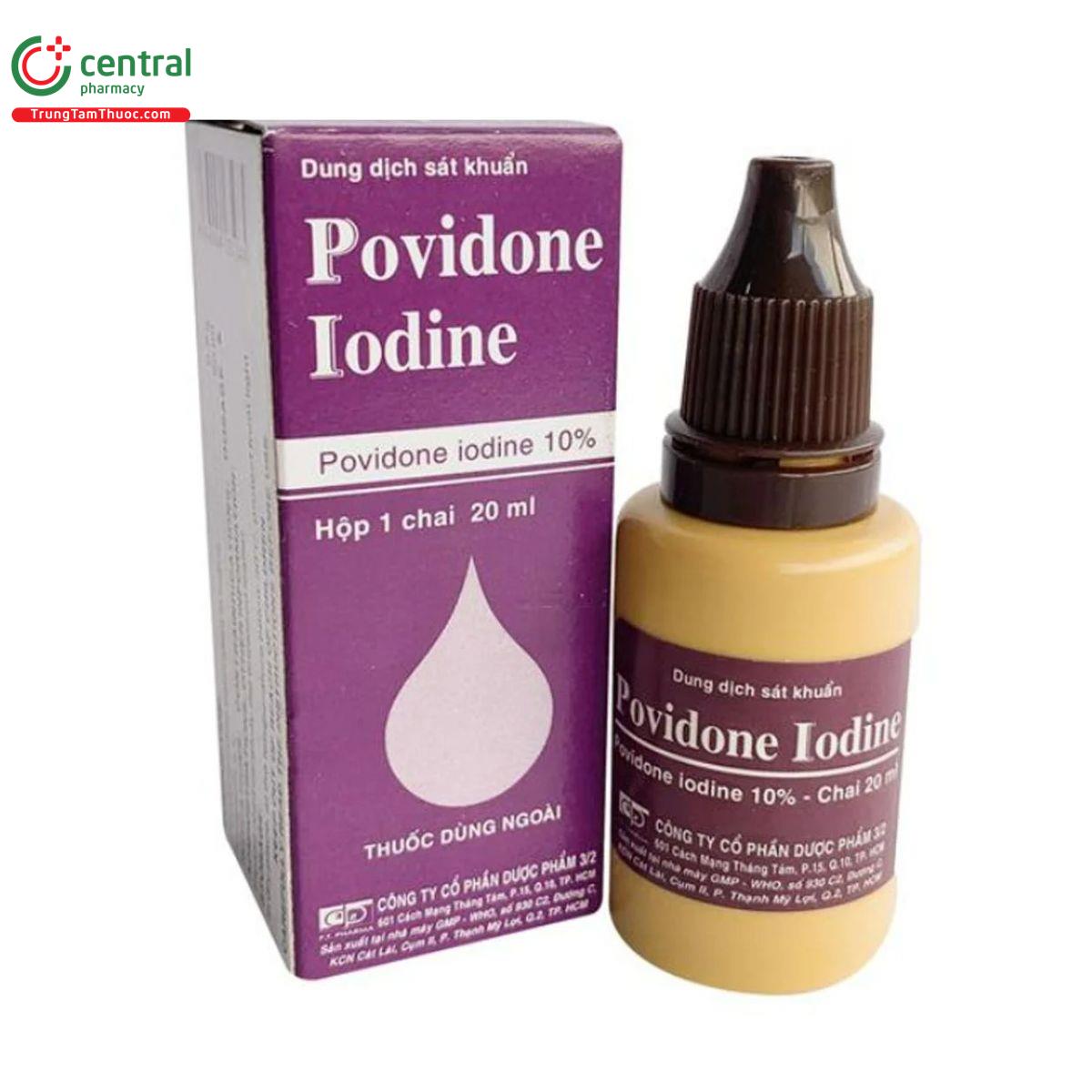 Thuốc Povidone Iodine 10% 20ml FT Pharma sát khuẩn, tẩy dụng cụ y tế