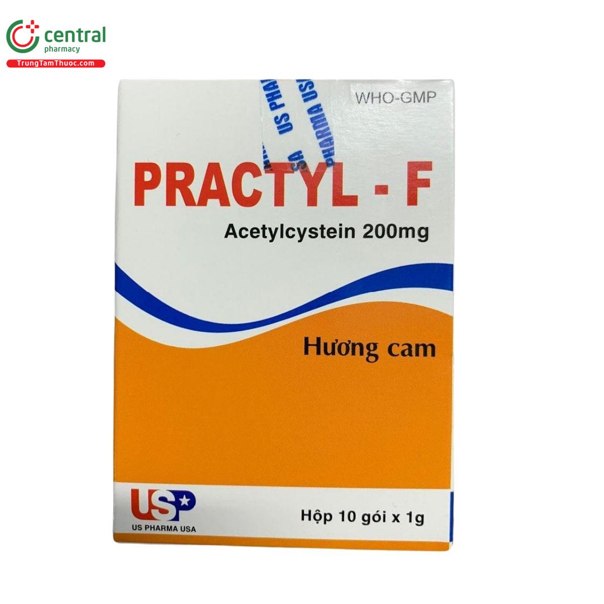 Thuốc Practyl-F chứa acetylcystein giúp tiêu đờm trong bệnh lý hô hấp