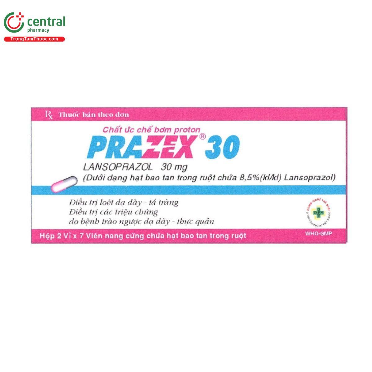 Thuốc Prazex 30 (Lansoprazol) điều trị loét dạ dày-tá tràng cấp tính