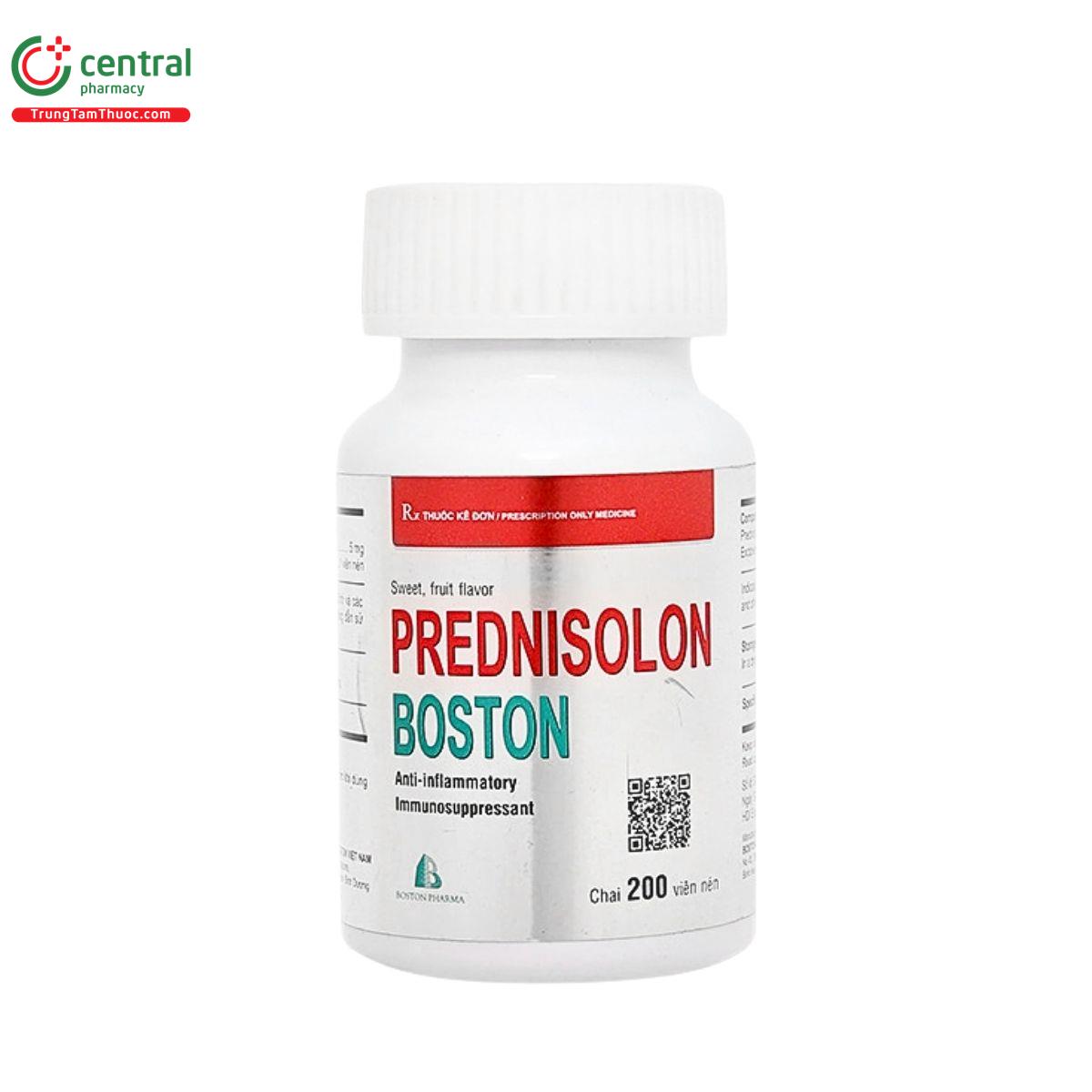Thuốc Prednisolon Boston 5mg có tác dụng chống viêm và chống dị ứng