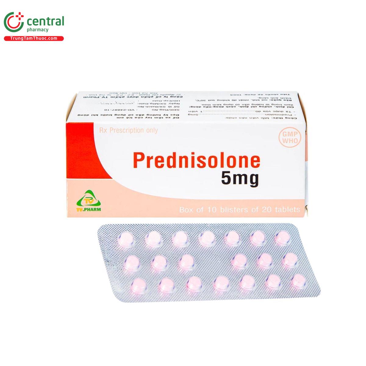 Thuốc Prednisolone 5mg T.V Pharma viên nén - Ức chế miễn dịch, chống viêm