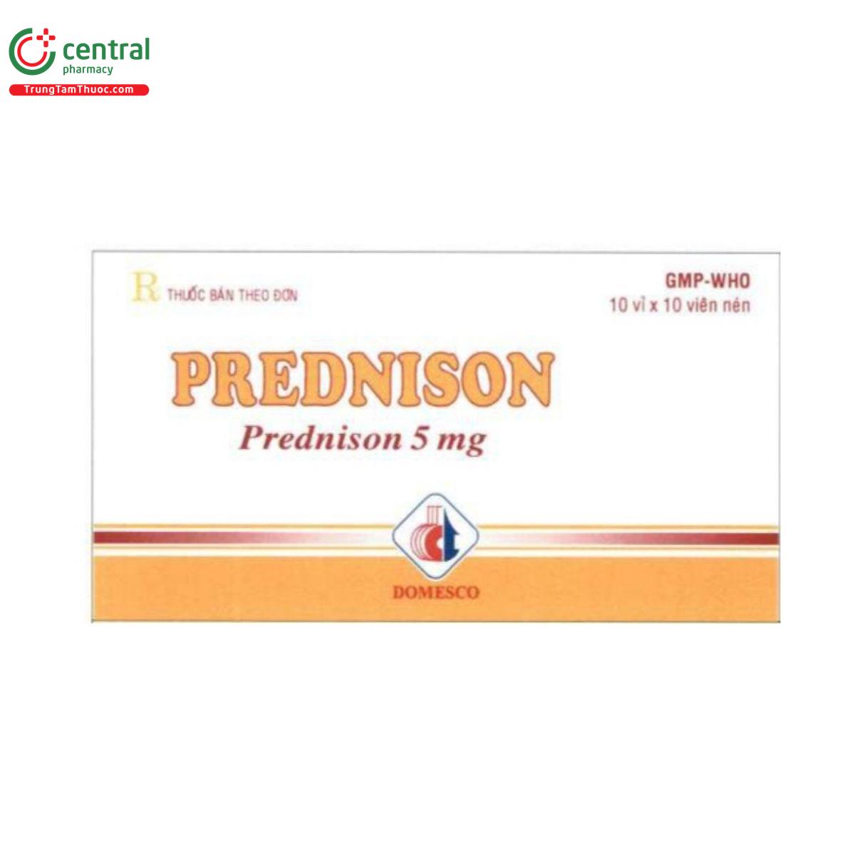 Thuốc Prednison 5mg Domesco (viên nén): Chống viêm, ức chế miễn dịch