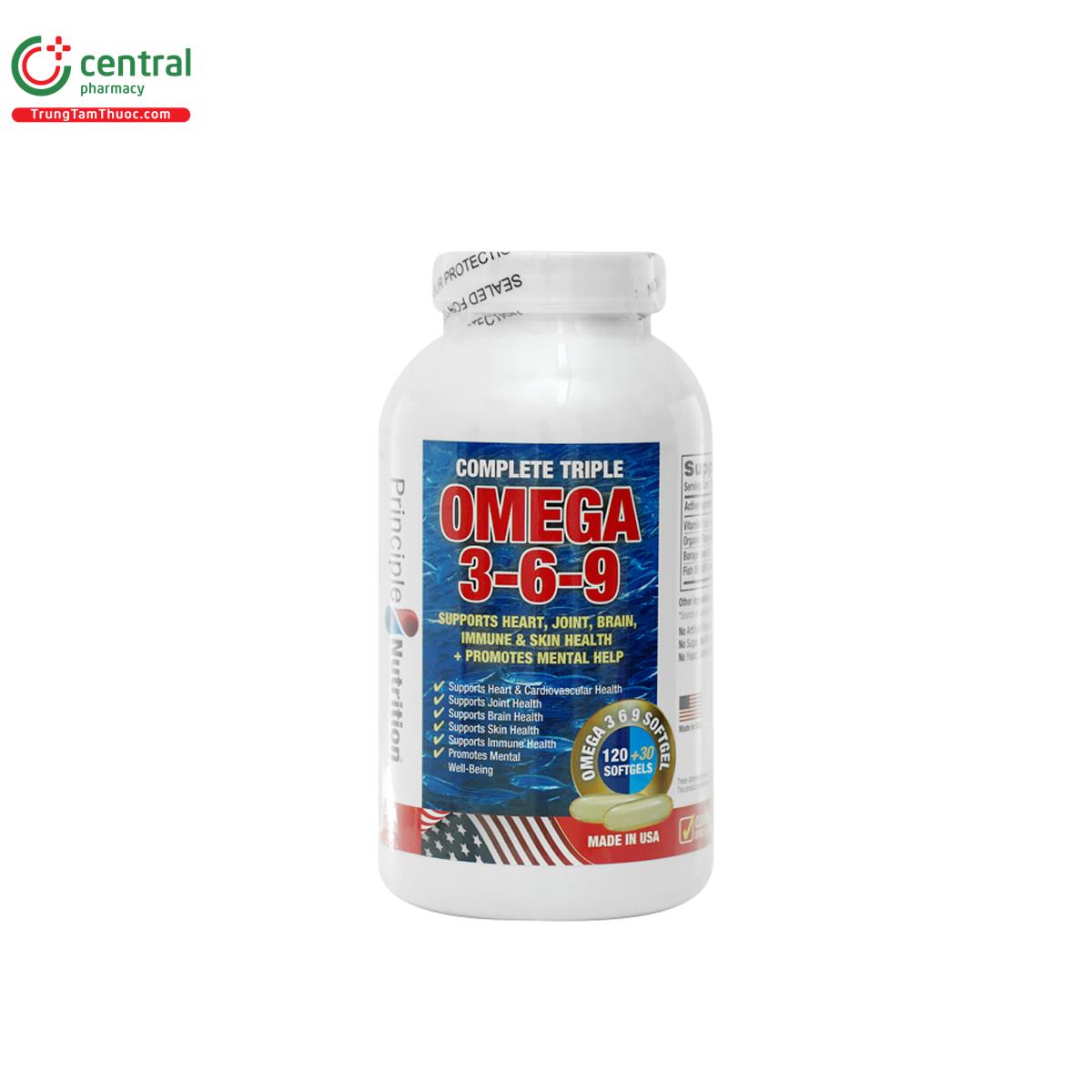 Principle Nutrition Complete Triple Omega 3-6-9 tăng cường sức khỏe và ...